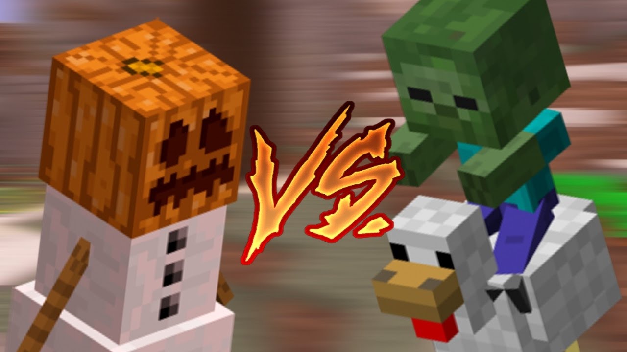 Snowman VS Baby Zombie Chicken BATTLE - Minecraft Xbox - YouTube