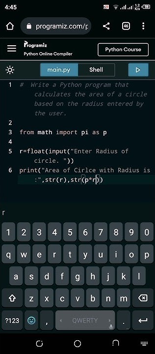 Area of Circle in python #viral #channel #coding #syntax#python #programming #subscribe # ...