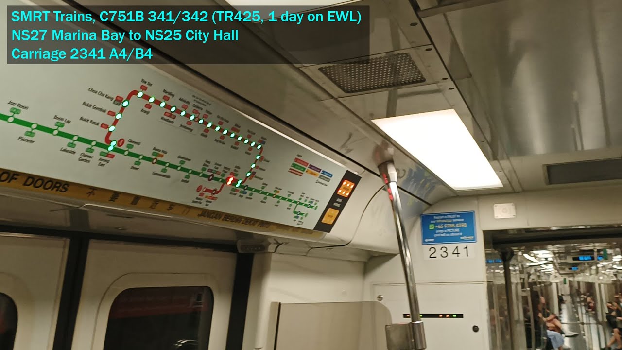 [1 day on EWL] SMRT Trains - KNS C751B [341/342] [Marina Bay → City ...