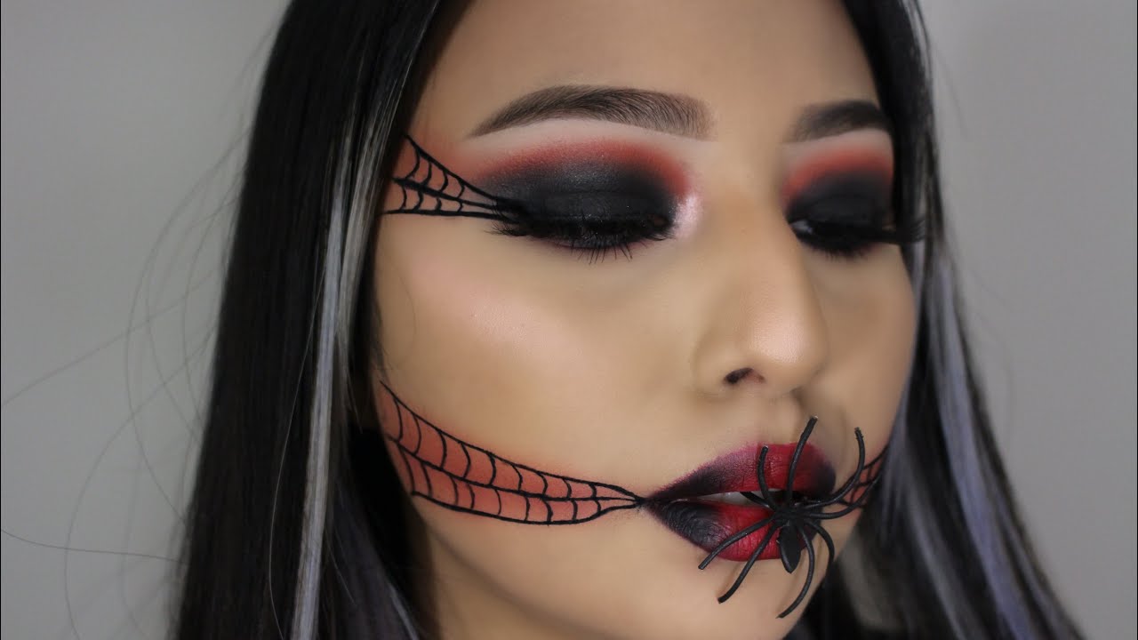 Easy Simple Spider Web Makeup Look - YouTube