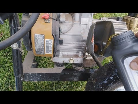 Changing oil on pressure washer with subaru robin engine - YouTube