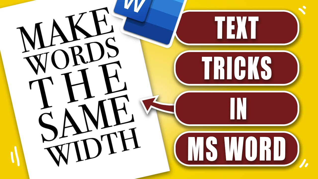 How to Make Words the Same Width in Microsoft Word | Typography Tips ...