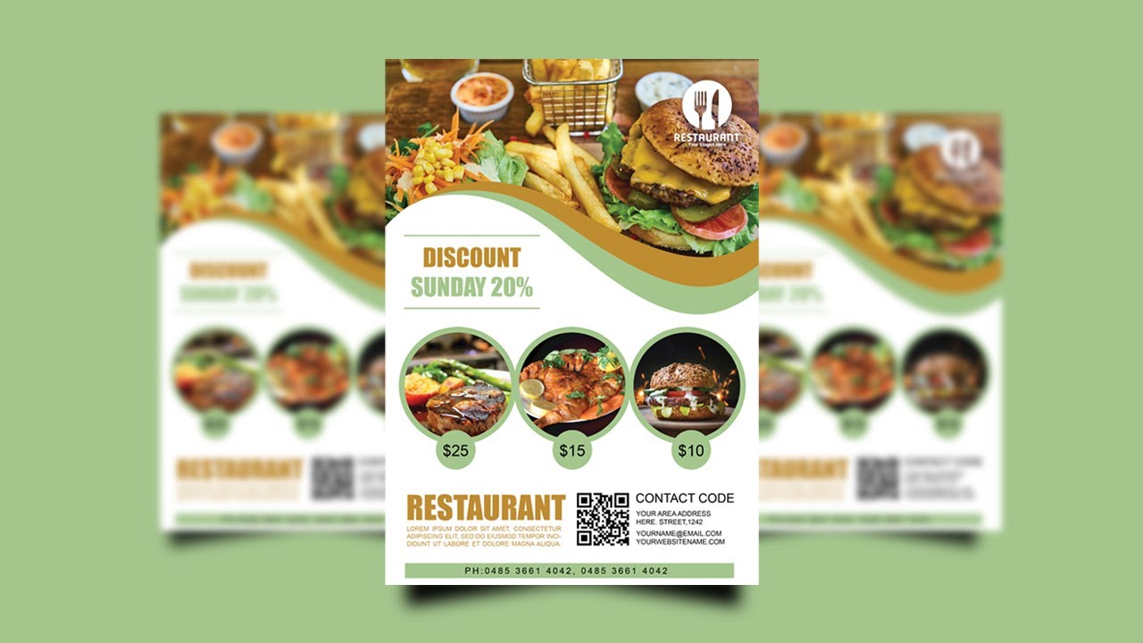 How to Create Food Flyer Design I Photoshop CC Tutorial I S2 graphics ...