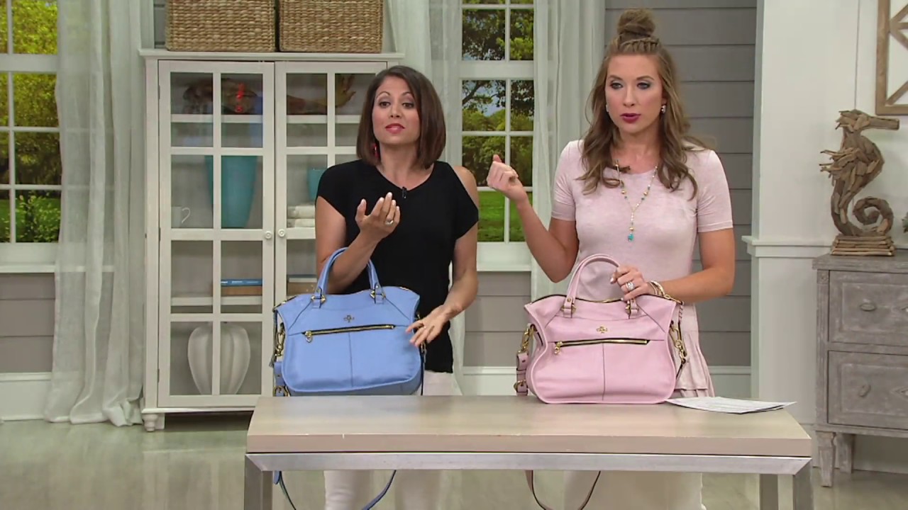 orYANY Pebble Leather Satchel with Braiding Detail - Sarah on QVC - YouTube