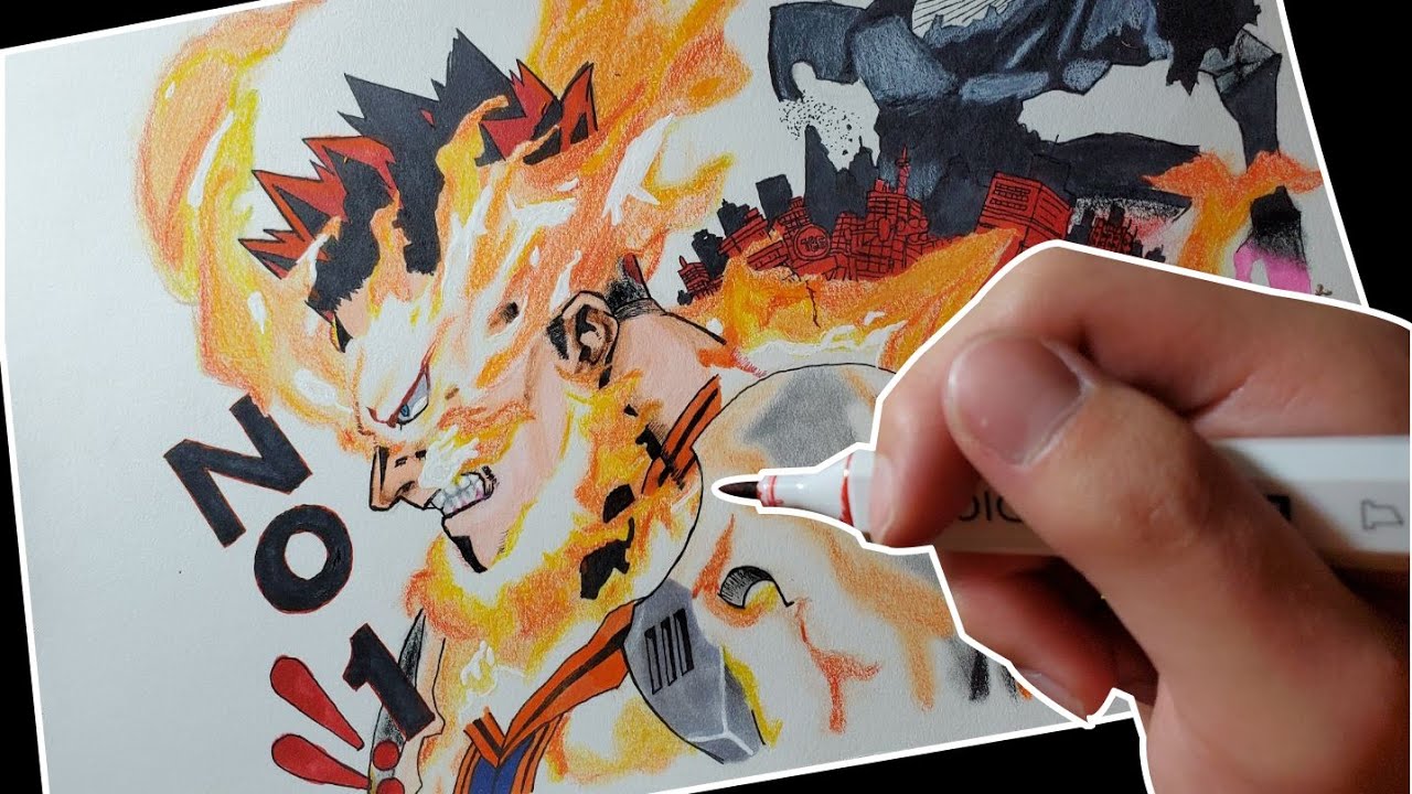How to Draw Endeavor from My Hero Academia - YouTube