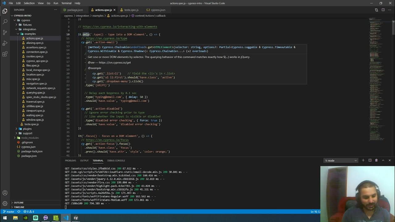 Como pular testes do Cypress - YouTube