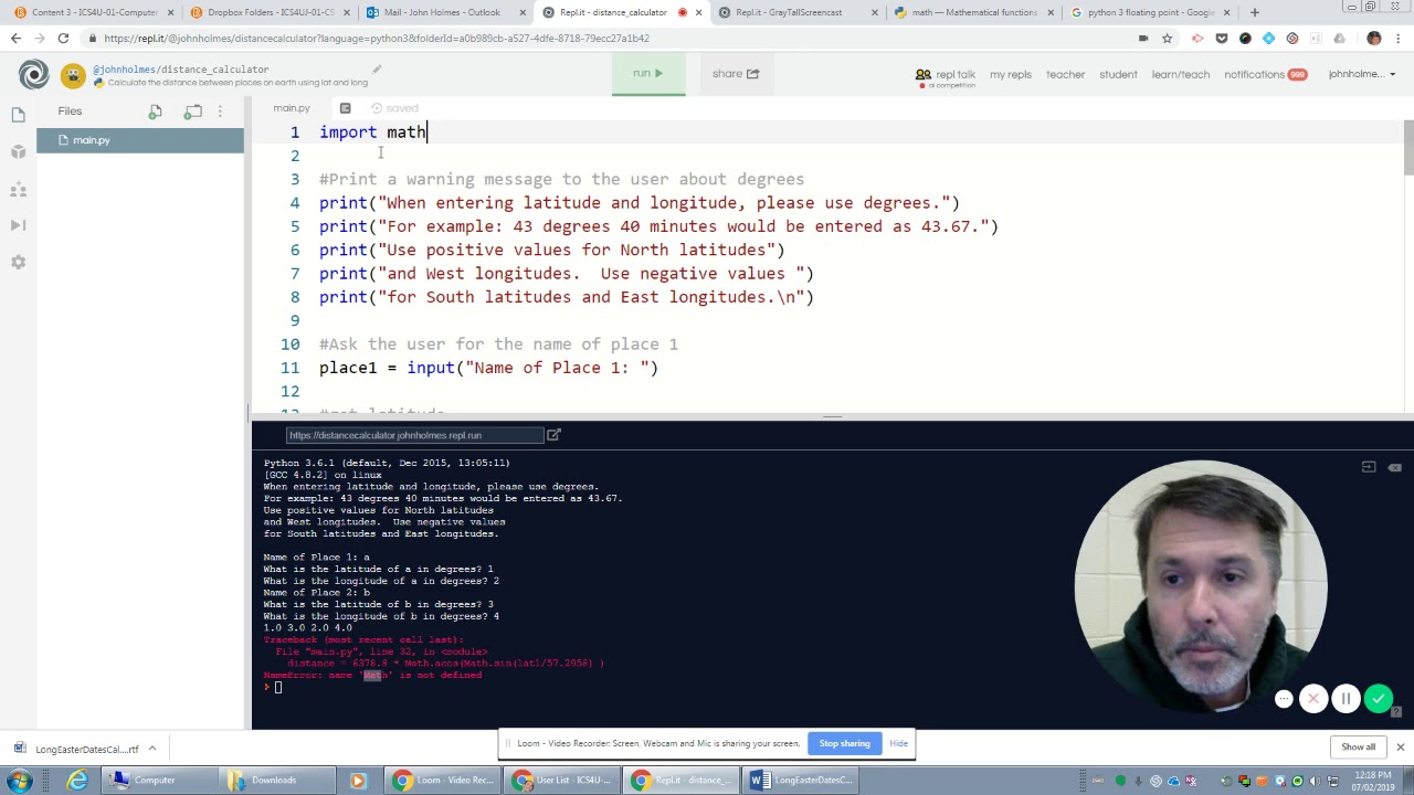 Distance Calculator in Python - YouTube