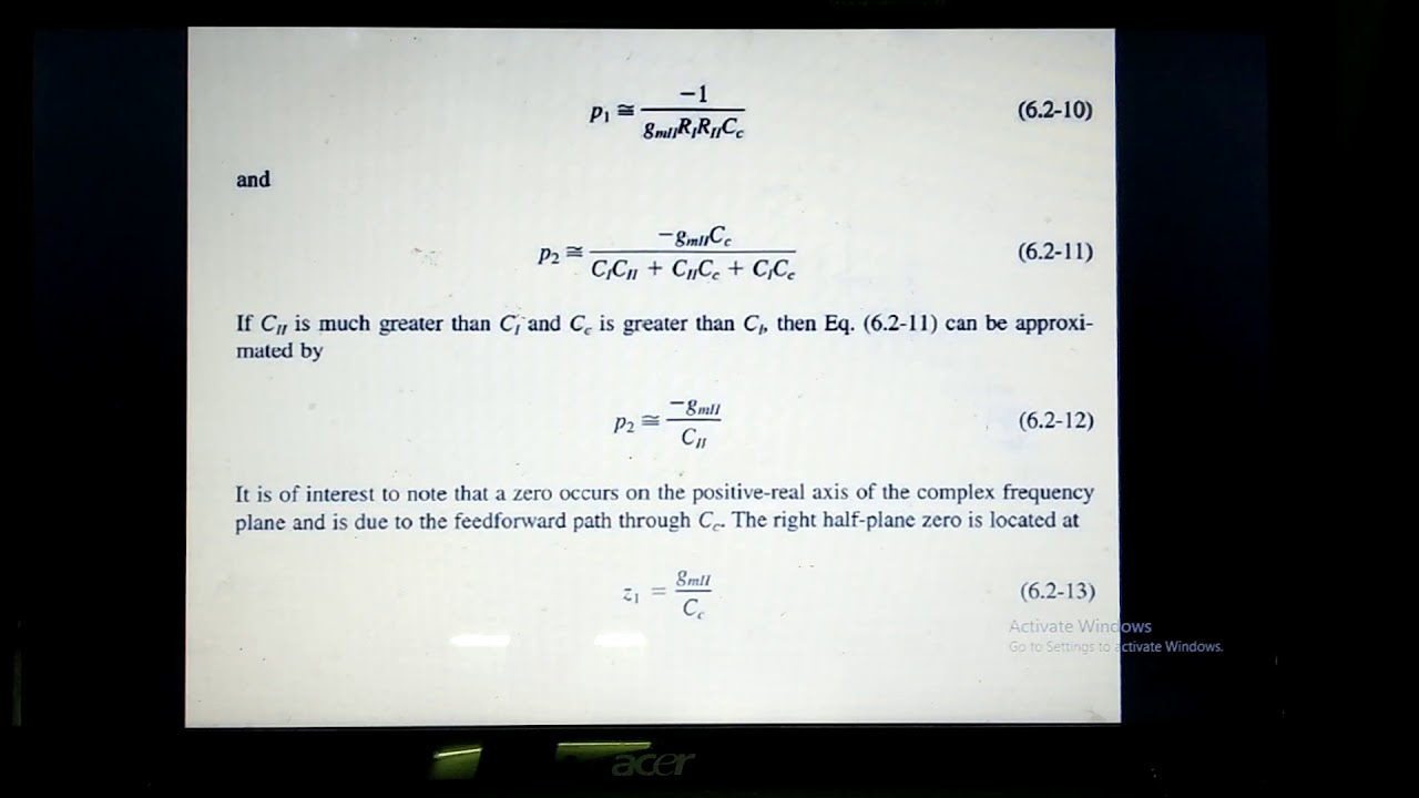 Miller compensation capacitor for two stage op amps - YouTube