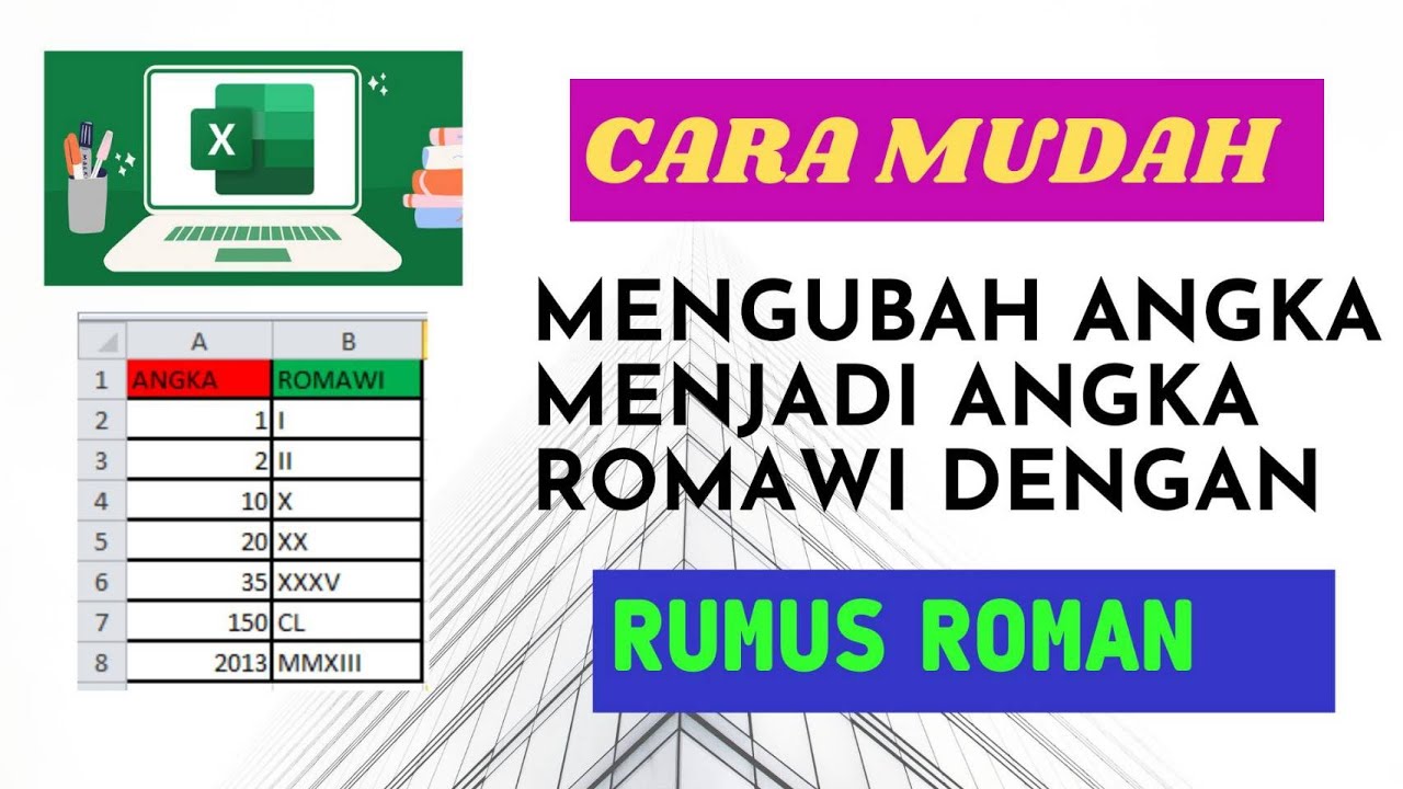 Cara Mudah Mengubah Angka Nomerik menjadi Angka Romawi dengan rumus ...
