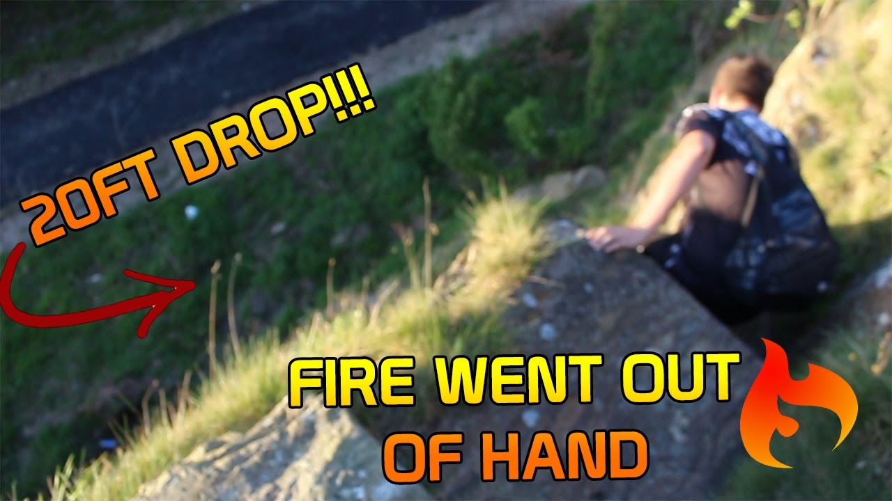 THIS FIRE GOT OUT OF HAND! (CLIMBING DOWN 20FT DROP!!) - YouTube