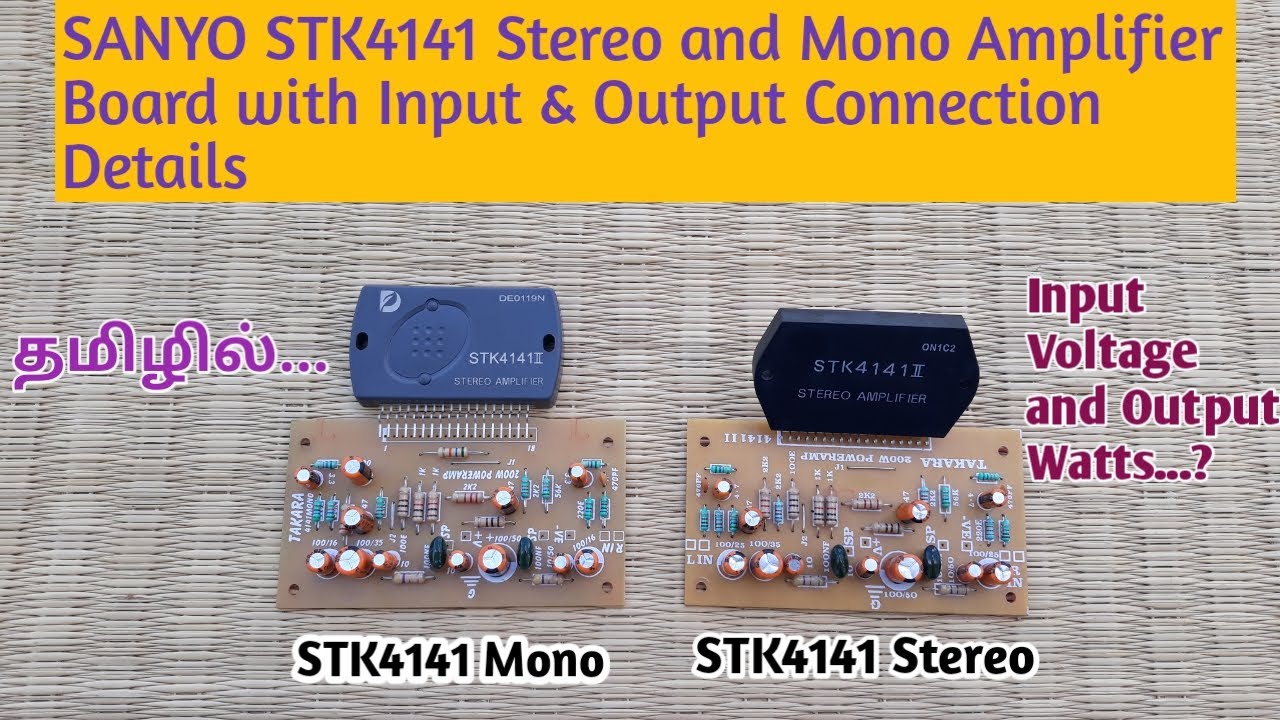 SANYO STK4141 Stereo & Mono Amplifier Board with Input & Output ...