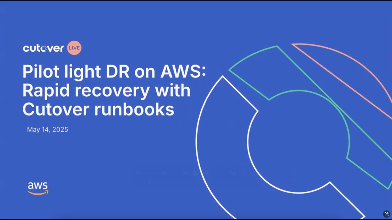 Pilot light DR on AWS: Rapid recovery with Cutover runbooks - YouTube