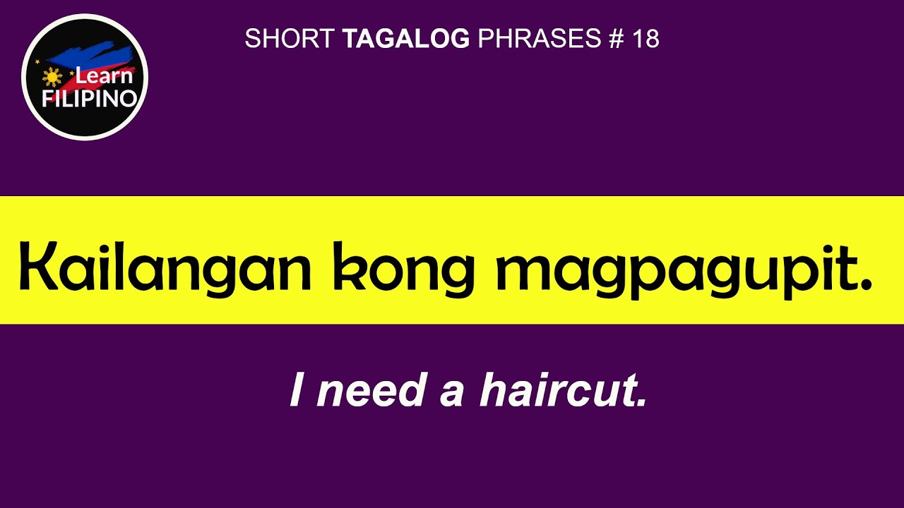 Short English-Tagalog Phrases (Lesson 18) | LEARN FILIPINO - YouTube