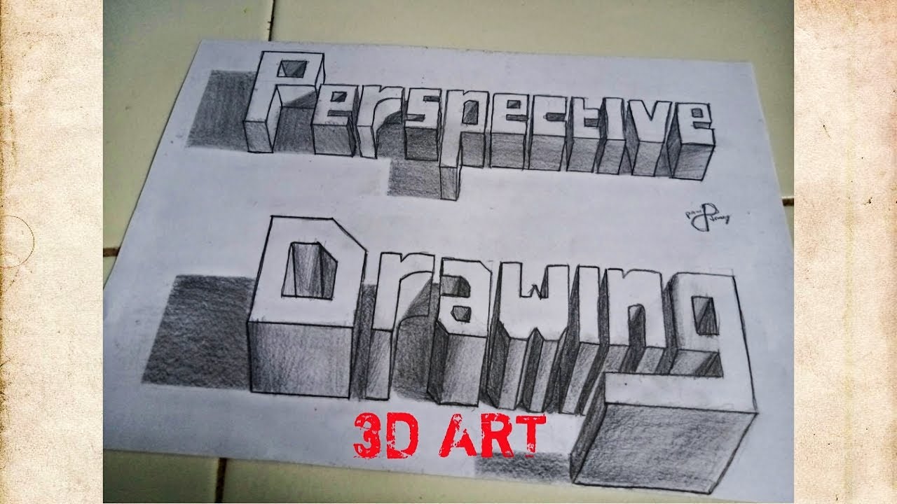 Bikin Tulisan 3D Art#perspectivedrawing - YouTube