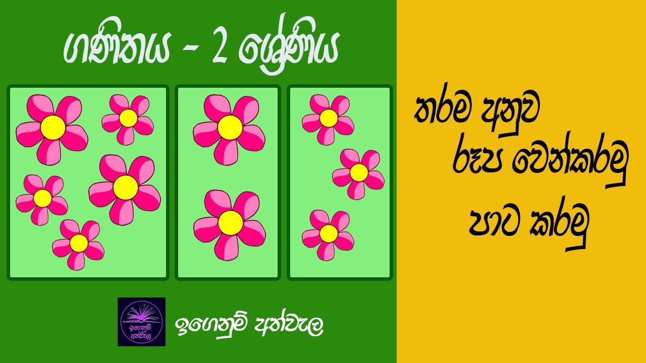 Maths Grade 2 | ගණිතය 2 ශ්‍රේණිය - තරම අනුව රූප වෙන්කරමු. පාට කරමු ...