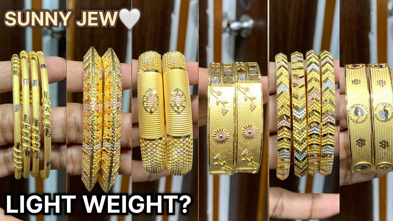 Light Weight Women’s Gold Bangles Designs | 10 To 20 Grams - YouTube