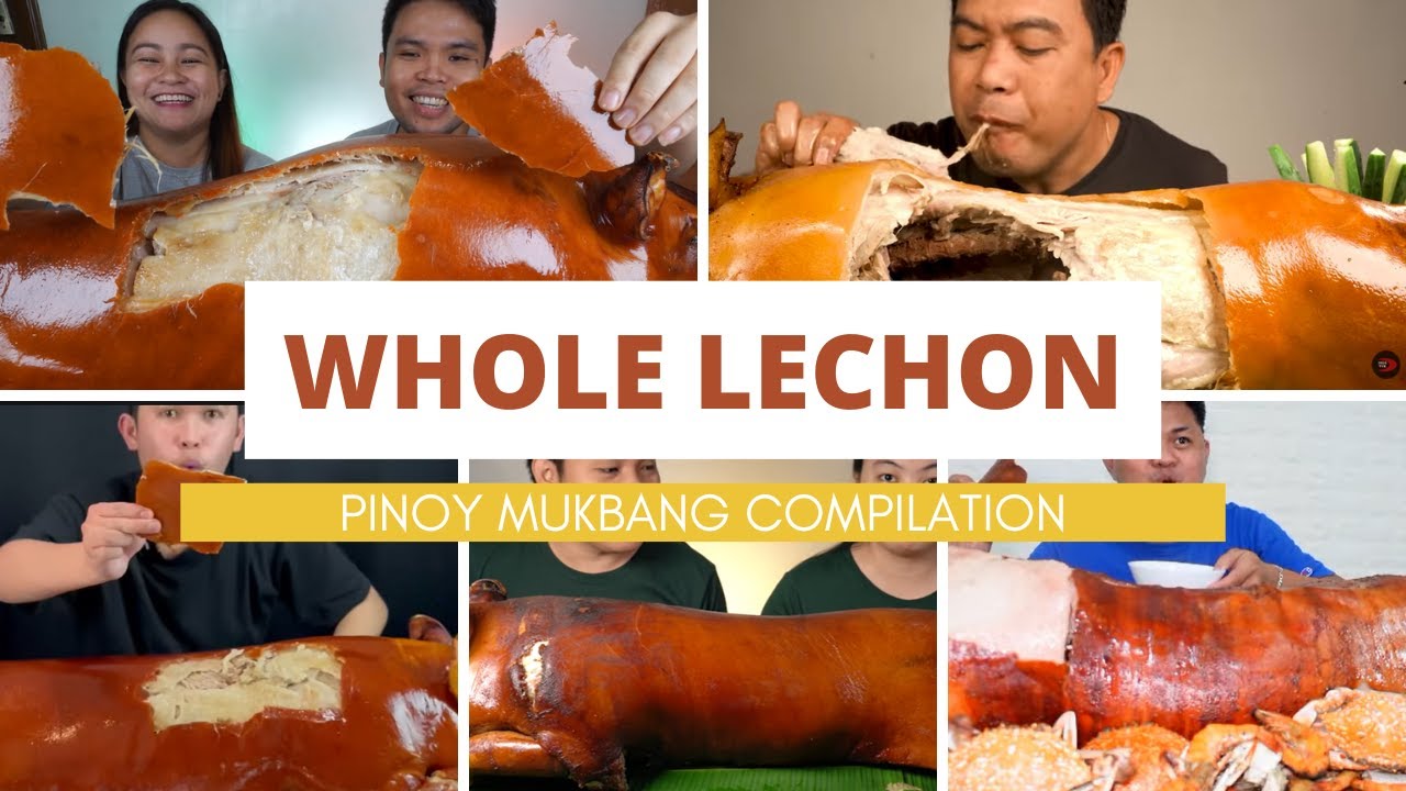 WHOLE LECHON BABOY PINOY MUKBANG COMPILATION in 1.75X SPEED - YouTube