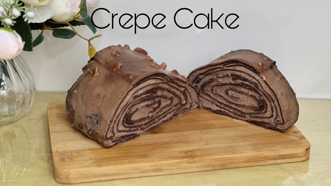 Chocolate Crepe Roll Cake 🥞 - YouTube