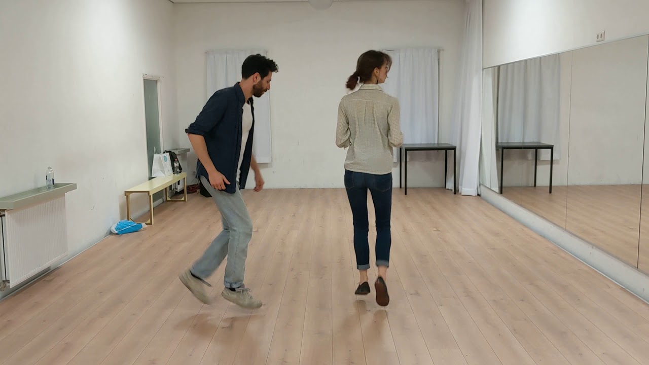 Shag intermediate - class 10b - bonus footwork - heel toe, toe heel ...