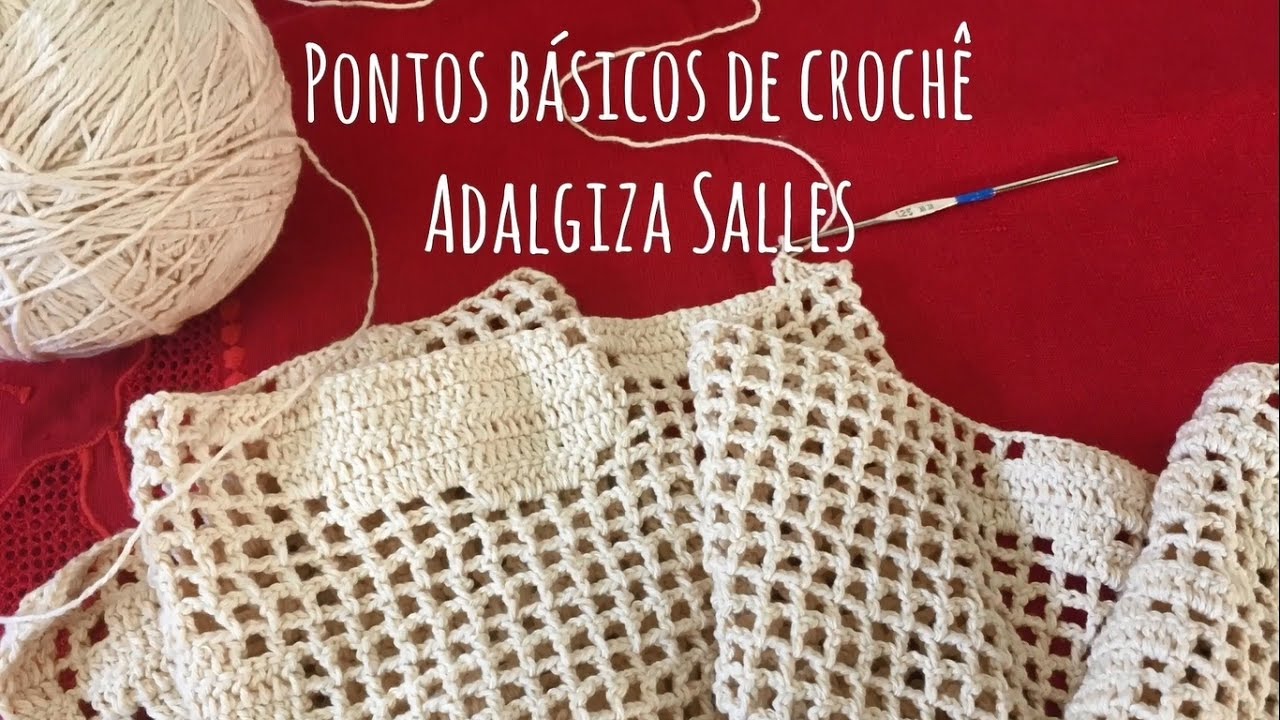 🧶Tutorial de Crochê Filé como fazer os Pontos Básicos para Iniciante # ...