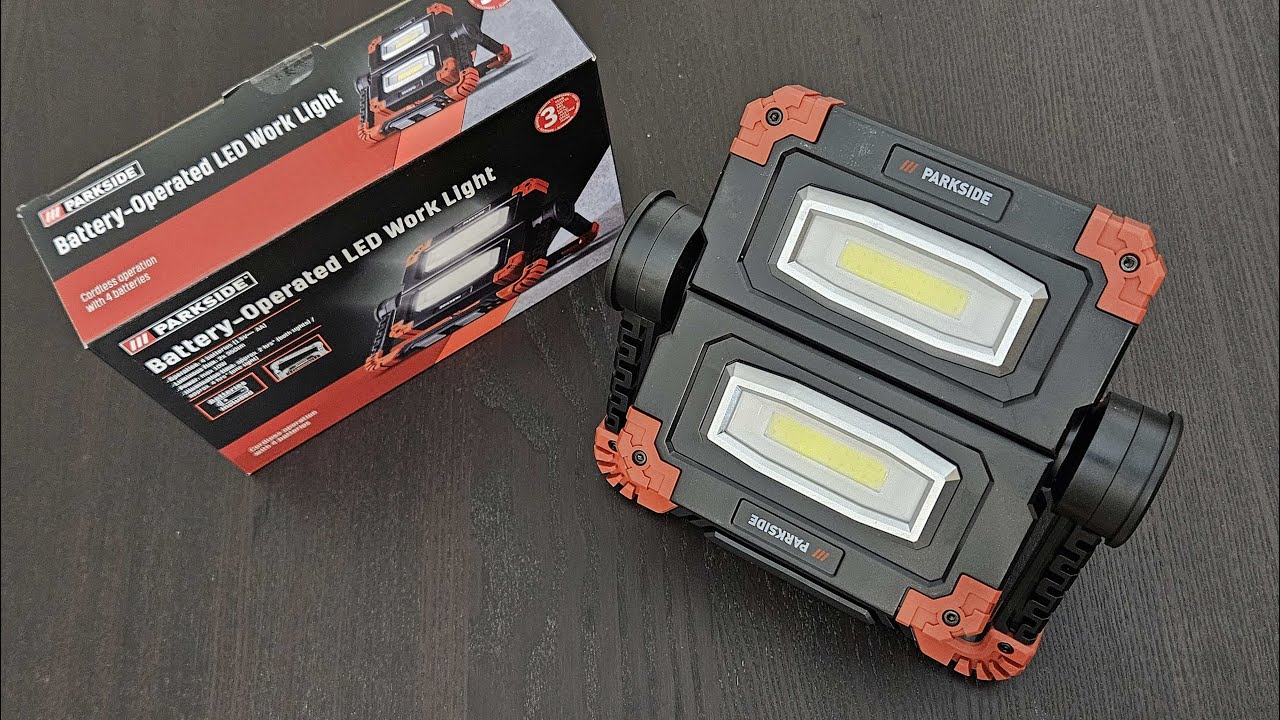 Unboxing Battery-Operated PARKSIDE LED Work Light from LIDL - YouTube