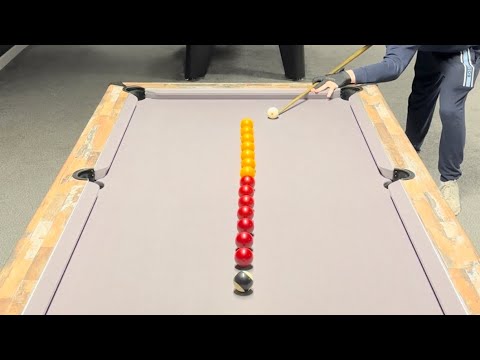English 8 ball Line up drill - all into 1 middle pocket - YouTube