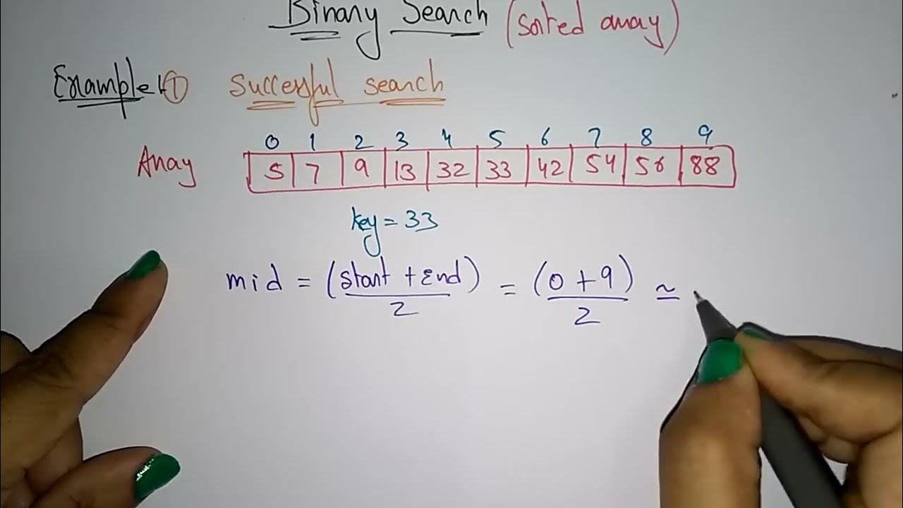 Binary Search Examples Successful Search Design And Algorithms Lec 13 Bhanu Priya Youtube