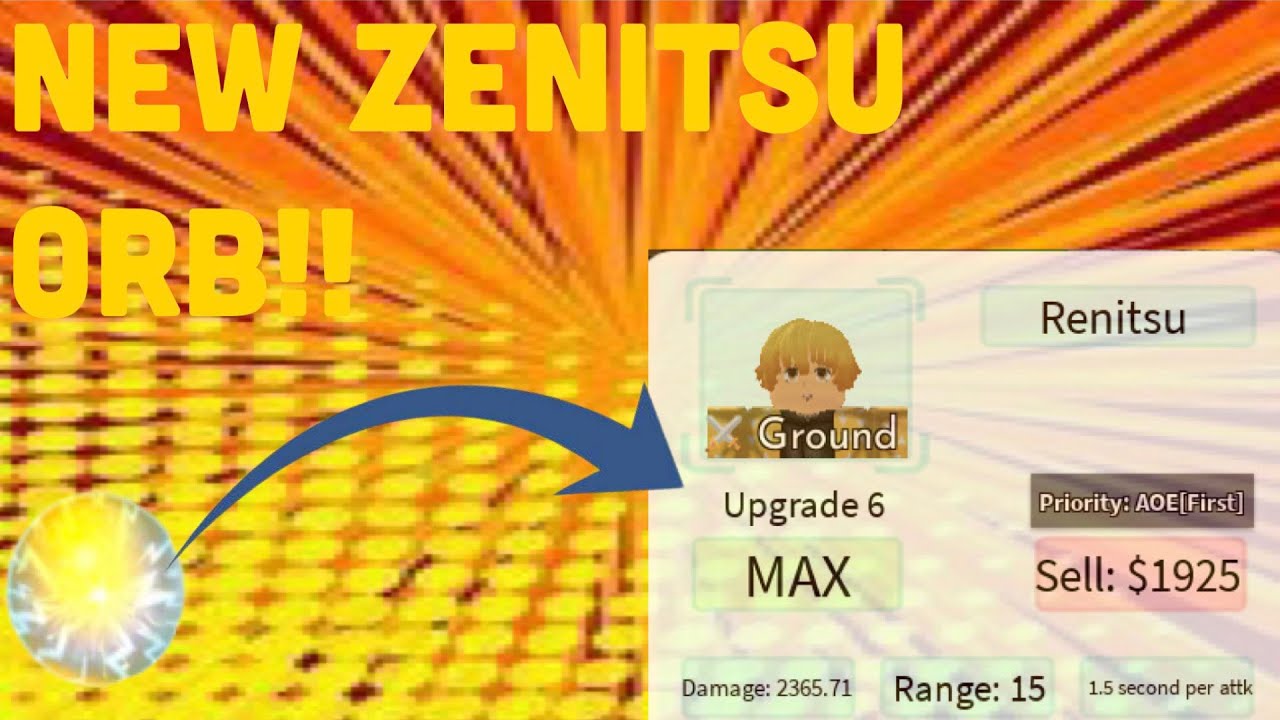 NEW ZENITSU ORB!! astd lightning breath orb showcase - YouTube