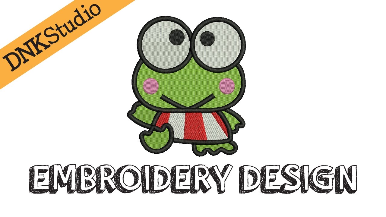 Keroppi Machine Embroidery Design - YouTube