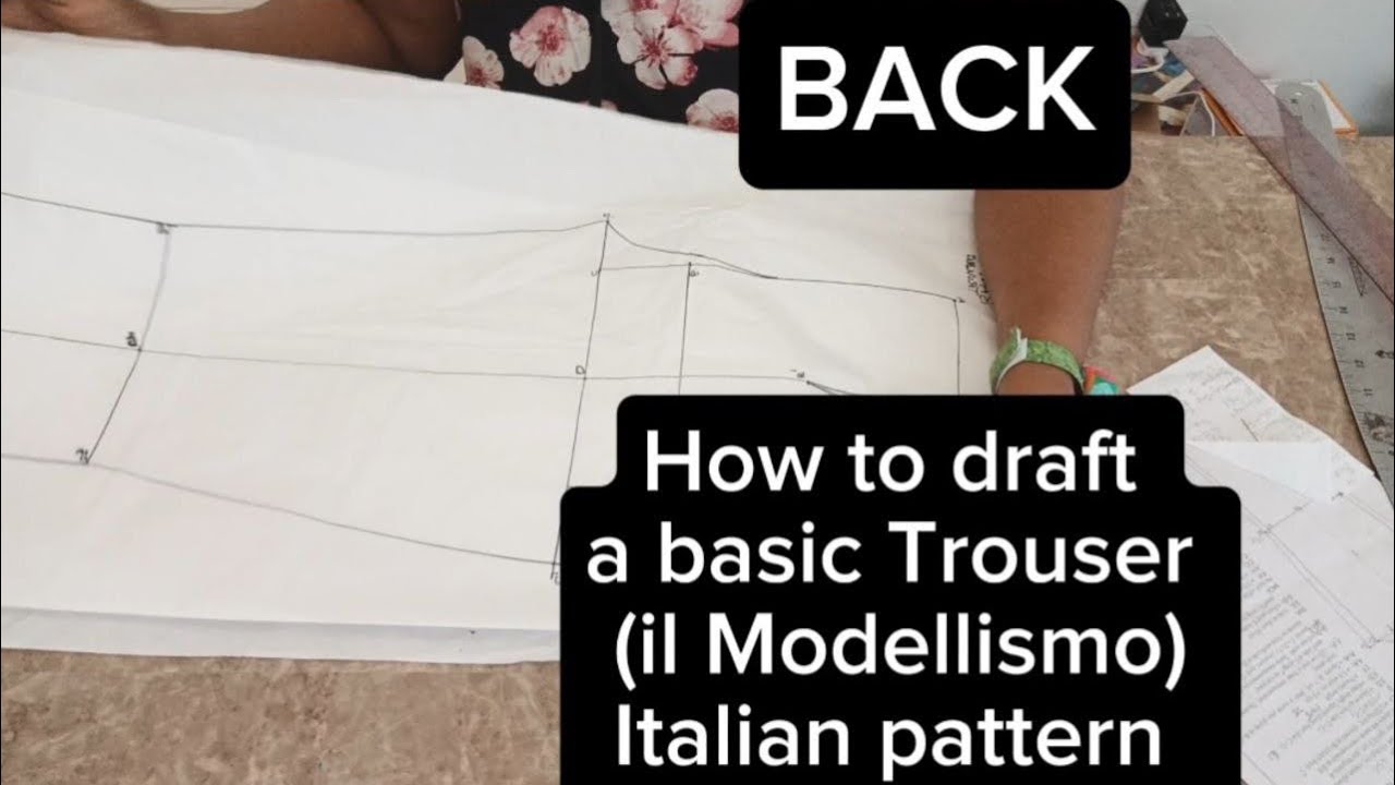 How to Draft a Basic Trouser (BACK) using the IL Modellismo Italian ...