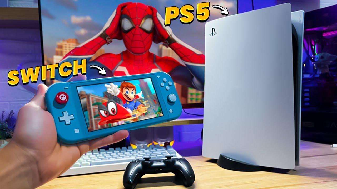 PS5 + Nintendo Switch = Um dia perfeito para um Gamer - YouTube