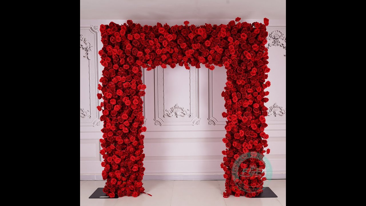 Artificial Red Rose Cloth Base Flower Row Arrangement Decor - YouTube