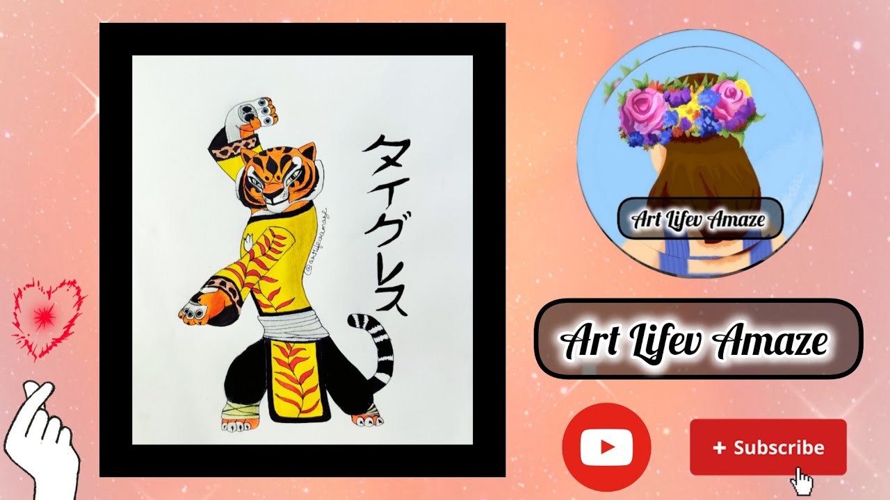 How to draw a sketch of tigress from Kung Fu panda🐯 ️ //step by step ...