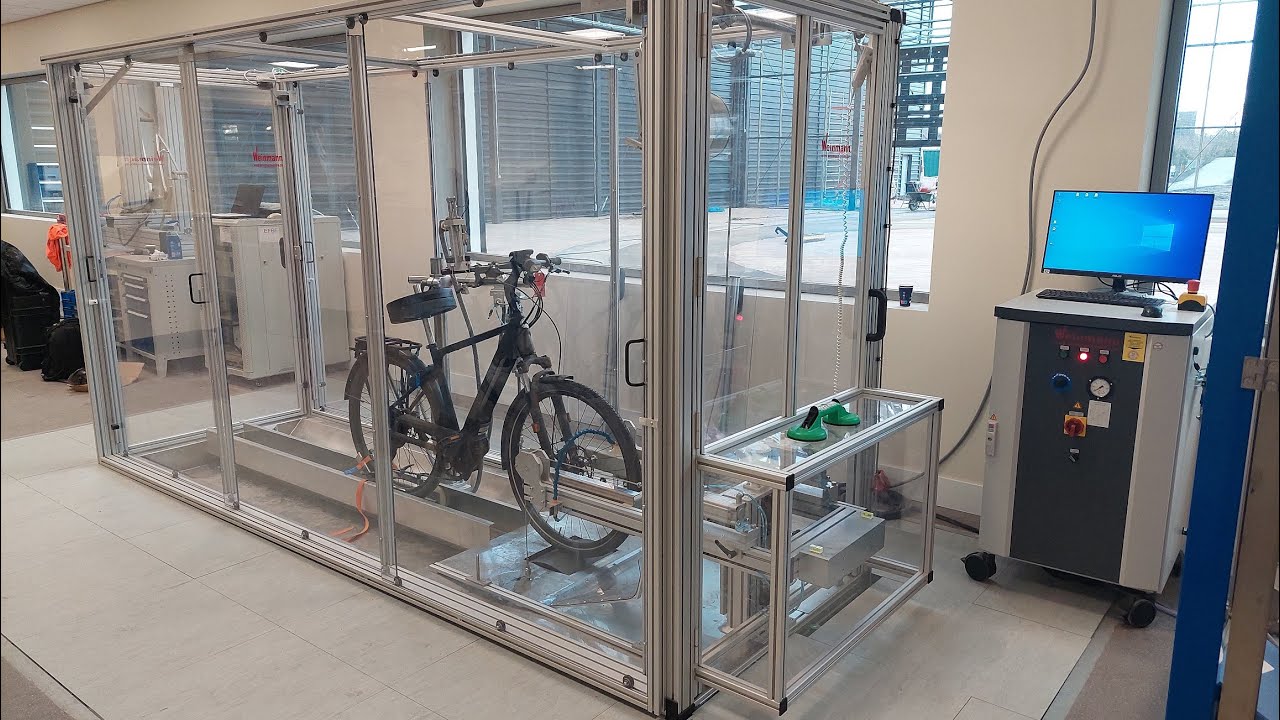 Fahrradprüftechnik - Bicycle testing technology - YouTube
