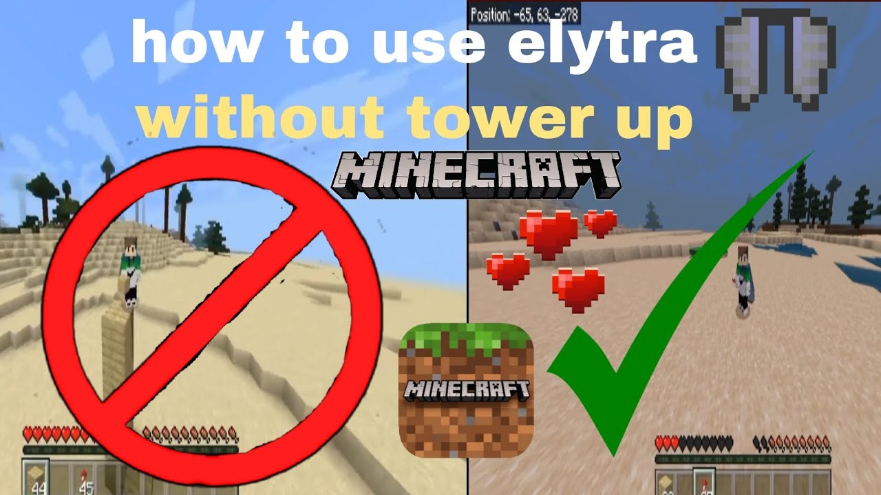 (Minecraft) how to use elytra! how to use elytra from ground! # ...