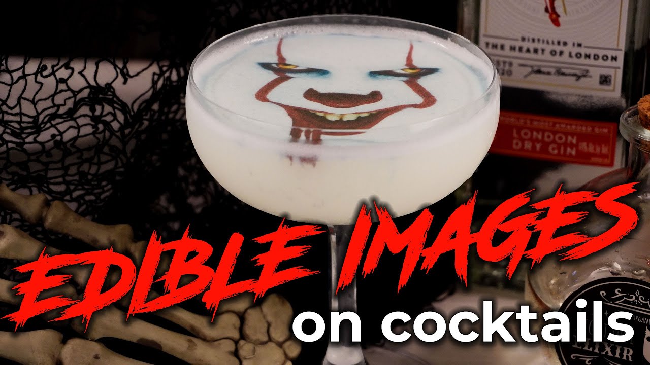 Halloween's BEST Pennywise Cocktail Recipe with Edible Image - YouTube