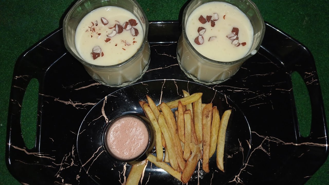 tasty fries 🍟 with mango shake🧋 |easy and tasty recipe |@soham9005 ...