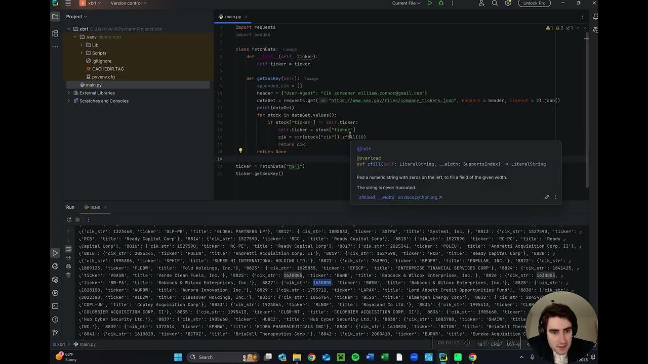 Coding Python Financial Statement Parser (SEC API) - YouTube