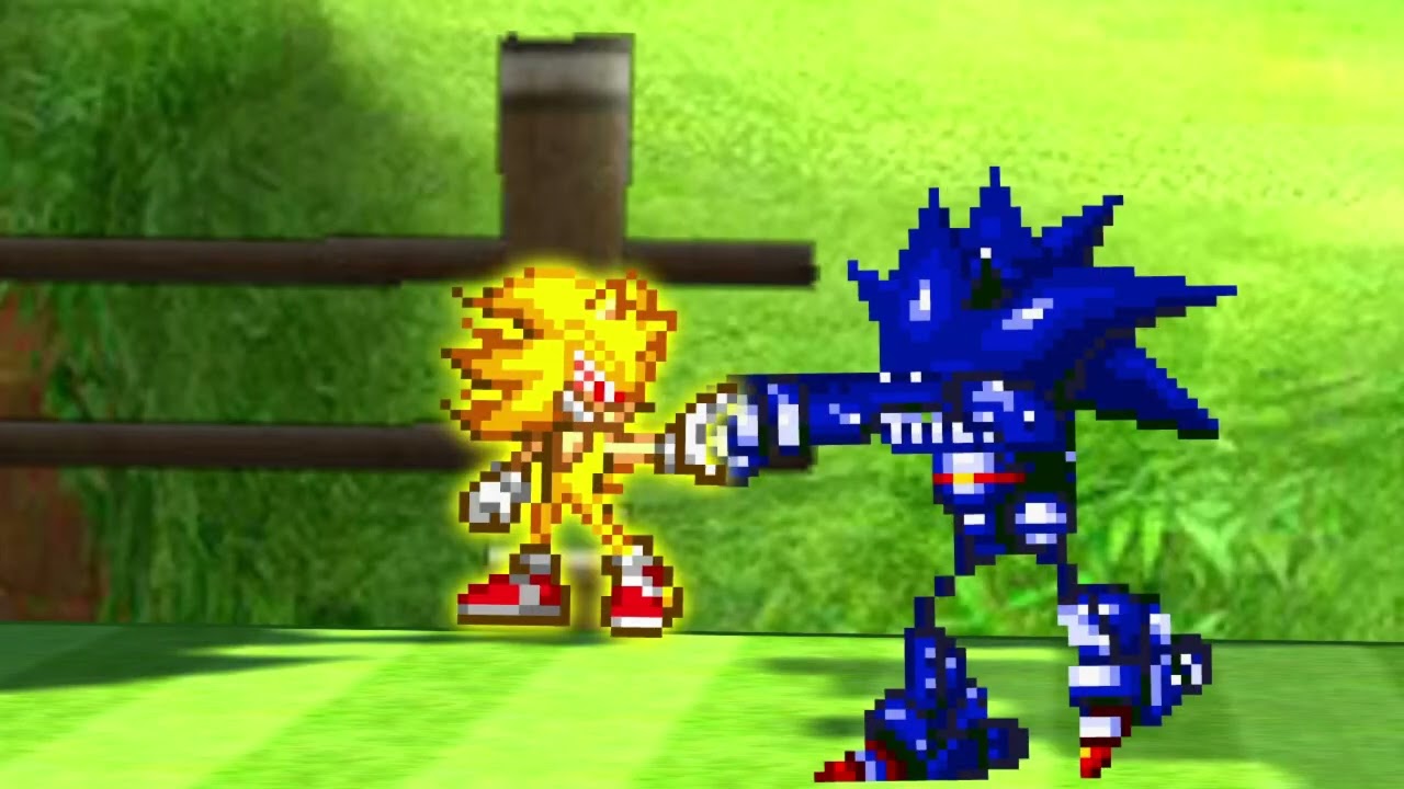 [sprite animation] fleetway sonic vs mecha sonic part 1 - YouTube