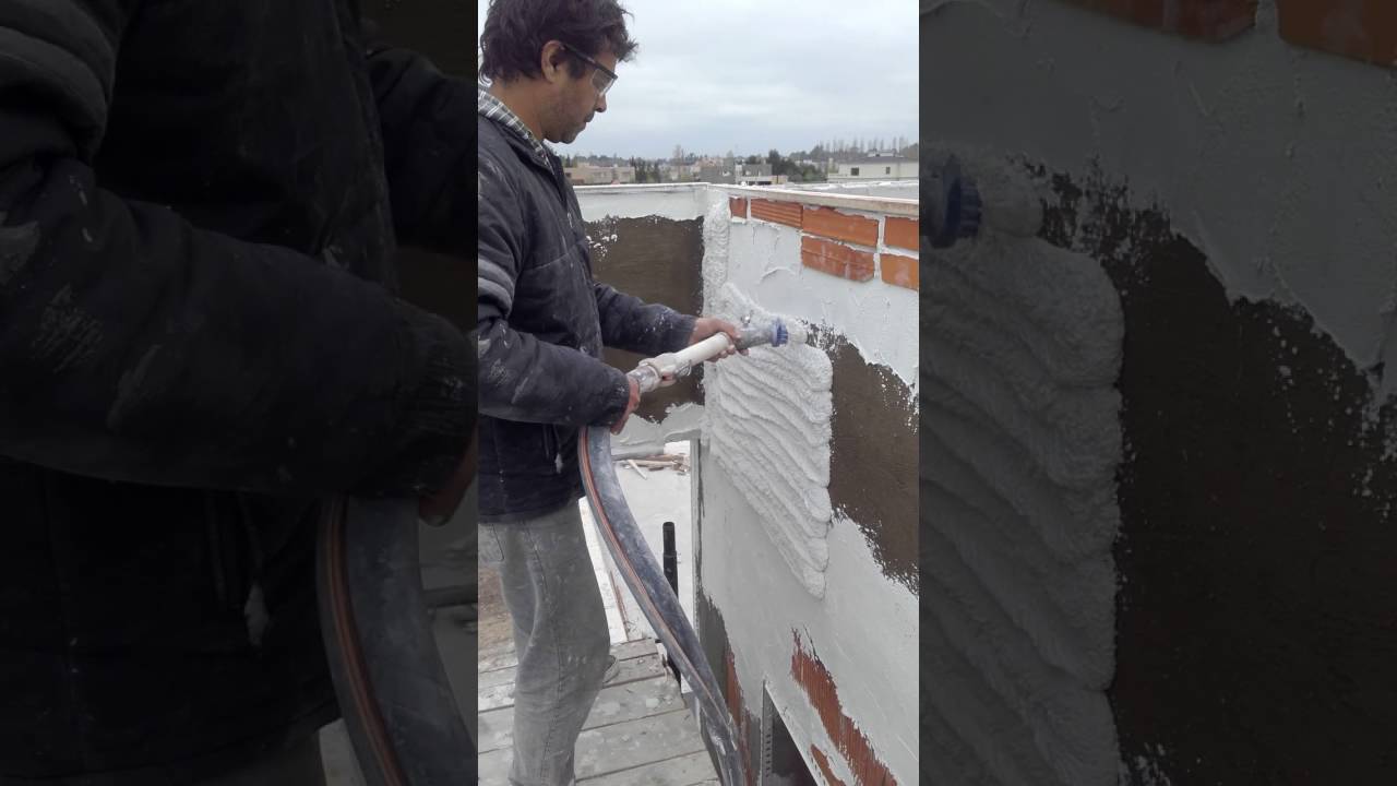 revoque proyectable monocapa 4 en1 weber - YouTube