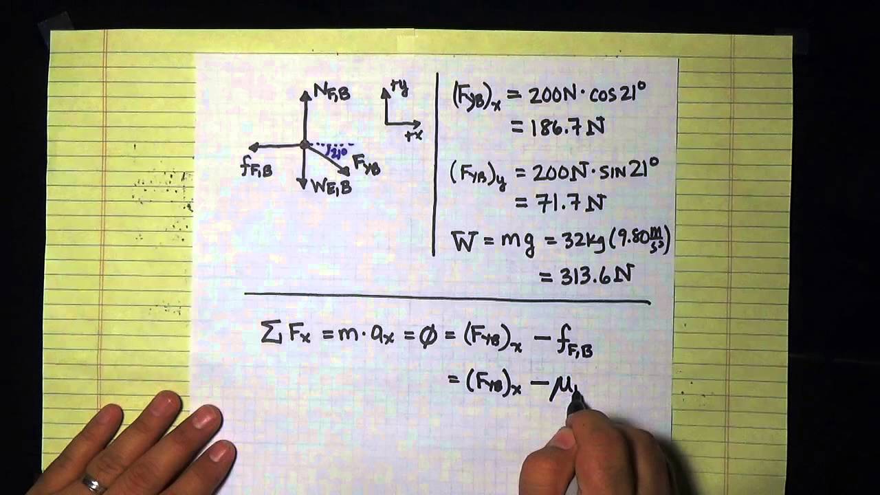 PhysicsProblems - Pushing Boxes with Friction - YouTube