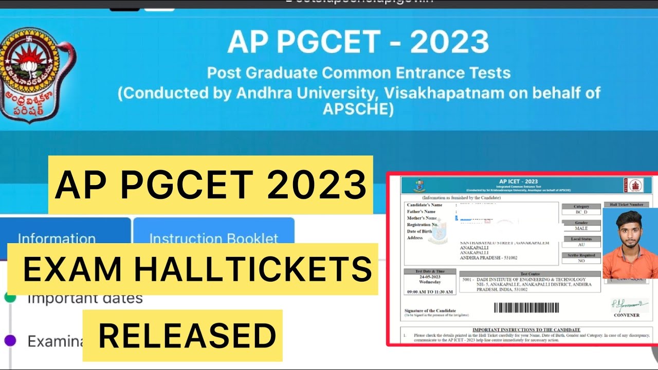 AP PGCET 2023 HALLTICKETS RELEASED | HOW TO DOWNLOAD PGCET HALLTICKET ...