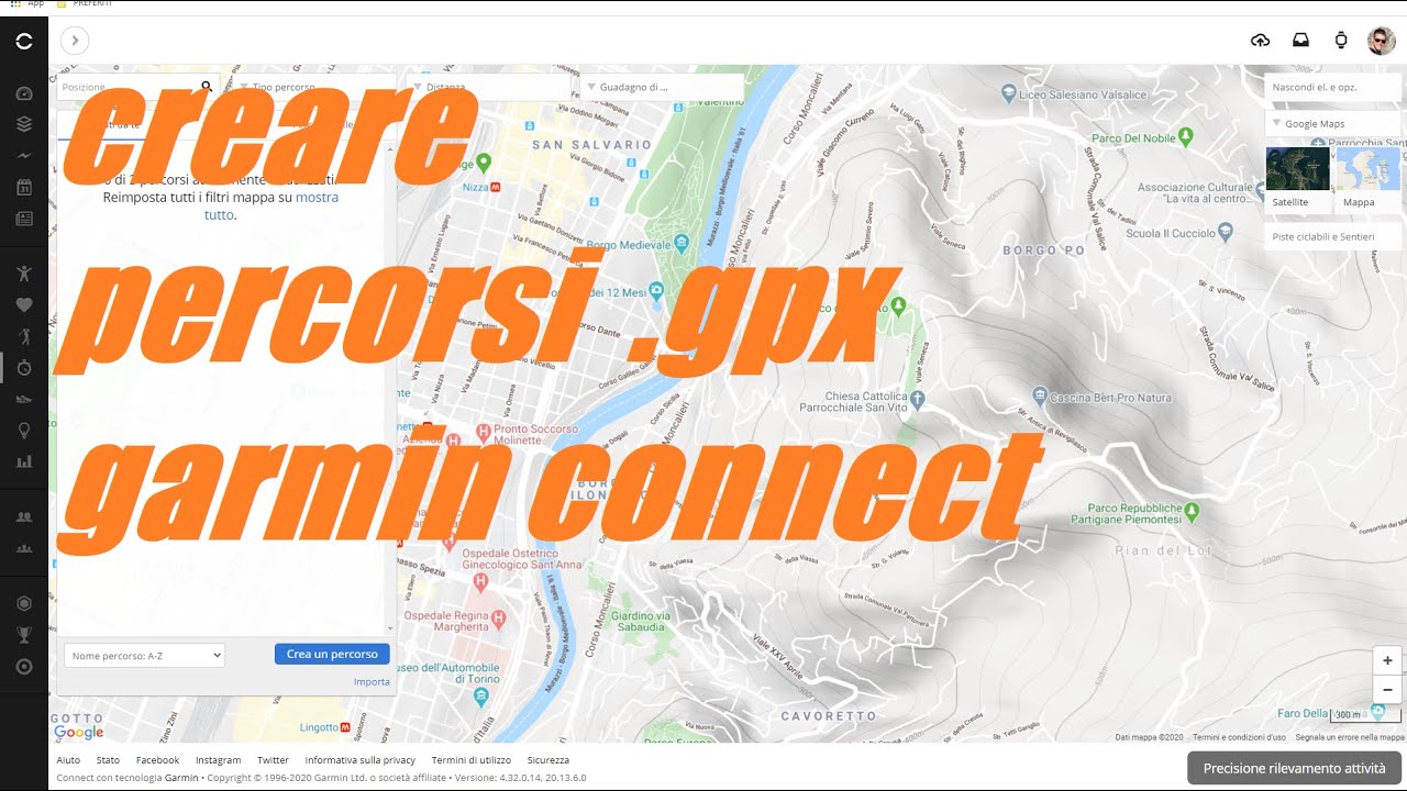 GARMIN CONNECT - CREARE E CONDIVIDERE PERCORSI (corsa ciclismo) GPX con ...