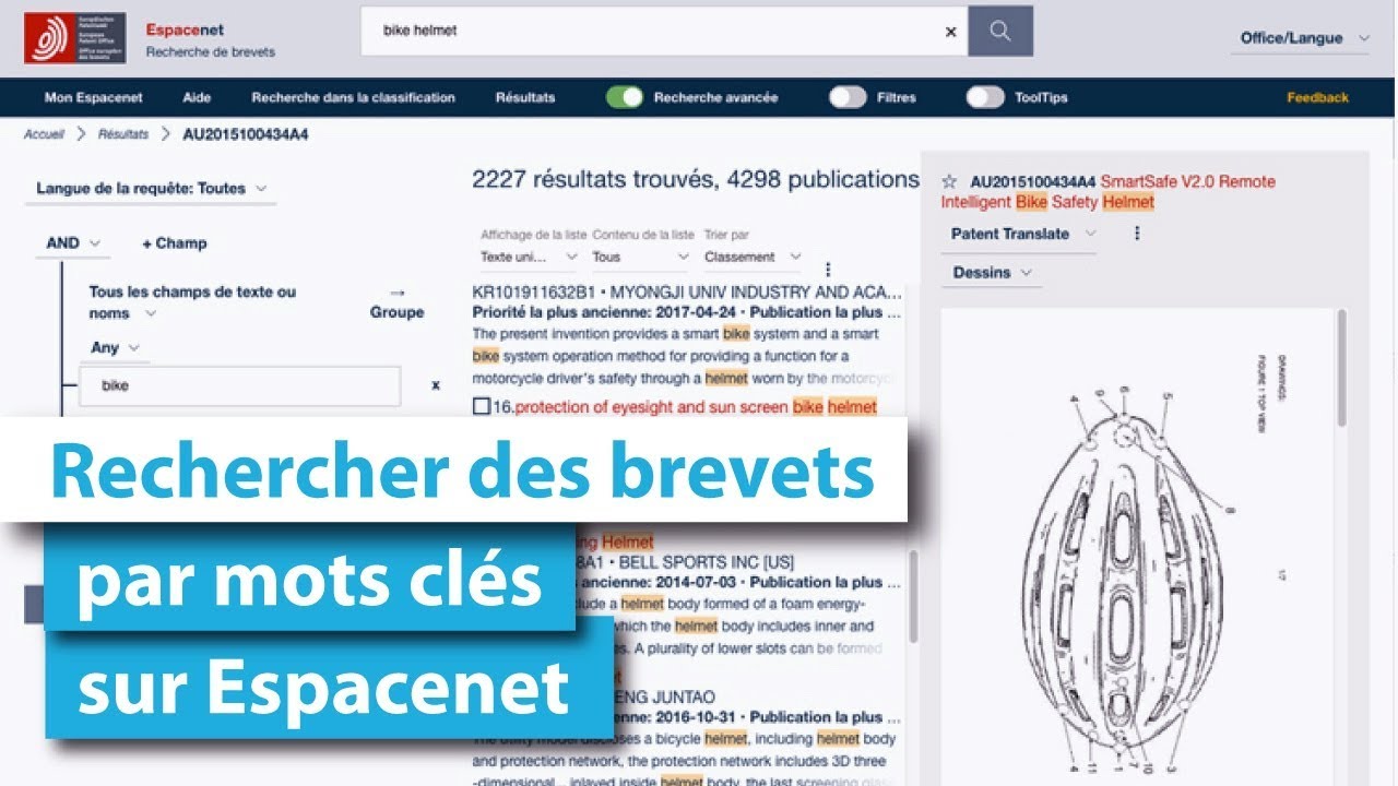 Recherche brevet par mots clés sur Espacenet - YouTube