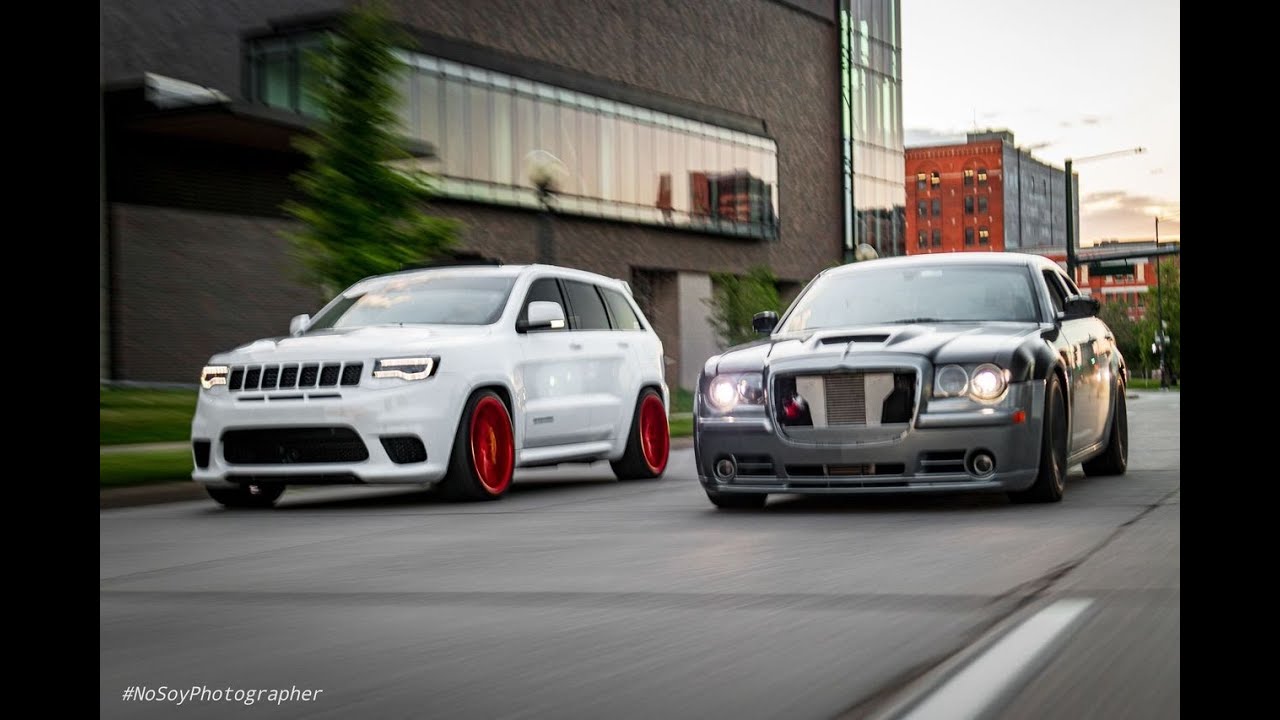 Trackhawk (Bagged) & 300 SRT8 (Carbon Fiber) - YouTube