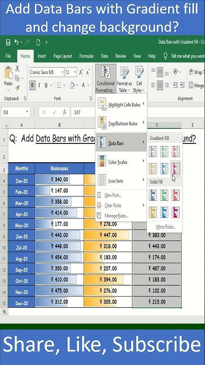 Data Bars with Gradient fill with background | EXCEL - YouTube