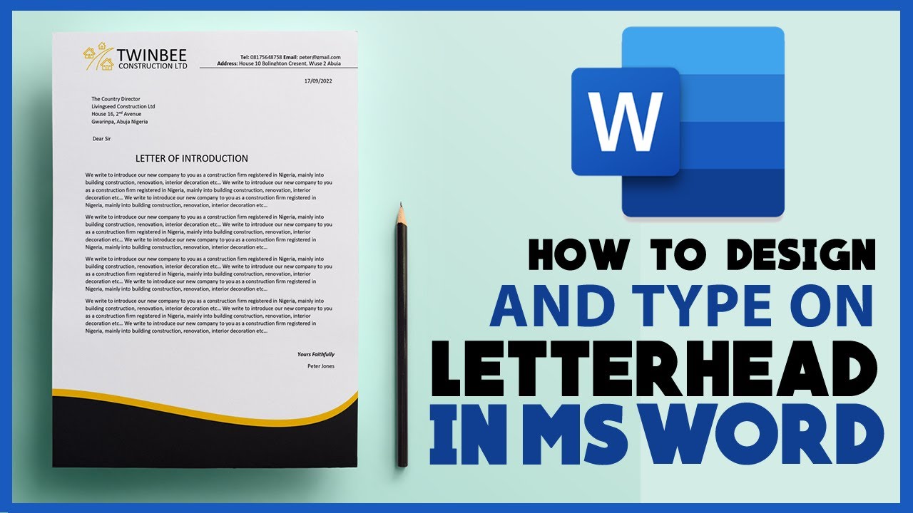 How to Make Letterhead Design in Microsoft Word (Type on your ...