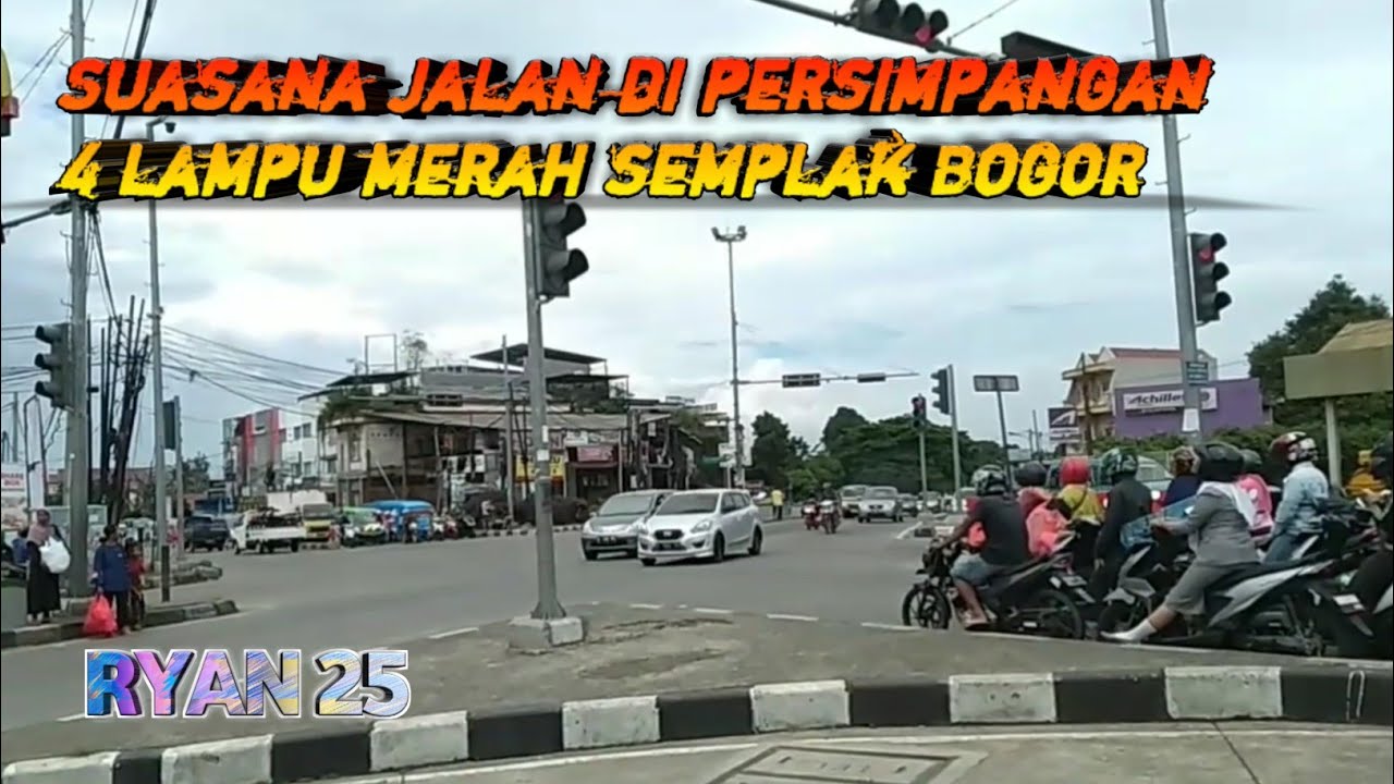 Suasana Jalan Di Persimpangan 4 Lampu Merah Semplak Bogor - YouTube