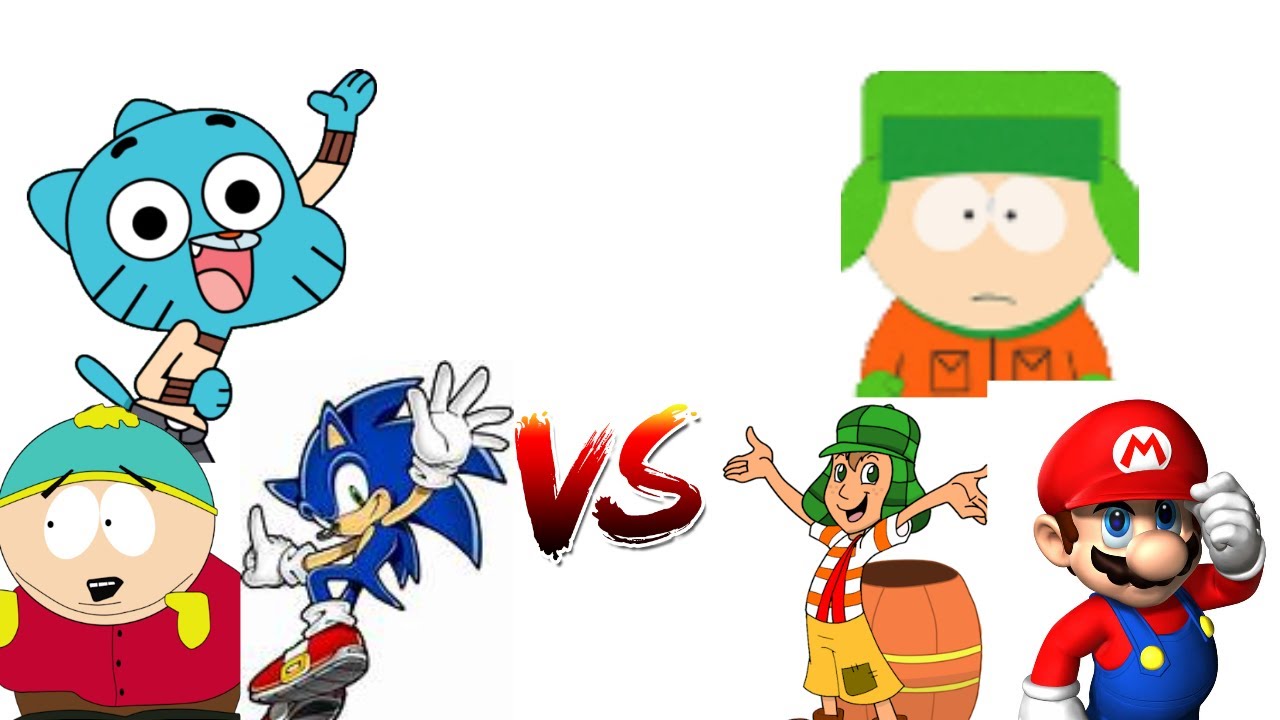super smash bros cmc v8- gumball,eric cartman e sonic vs kyle ...