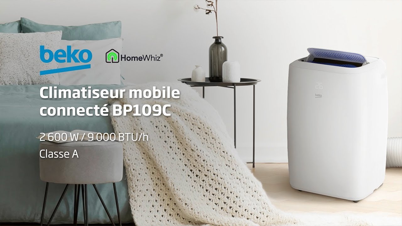 Beko Air 2022 Climatiseur mobile connecté non réversible BP109C - YouTube